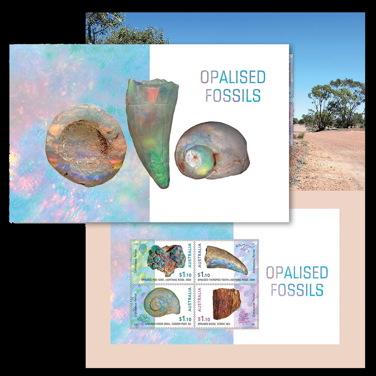 Paleophilatelie.eu - Australia 2020 Opalised Fossils